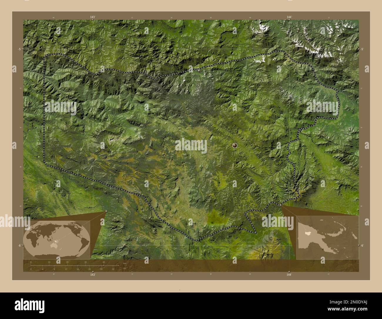 Enga, province of Papua New Guinea. Low resolution satellite map ...