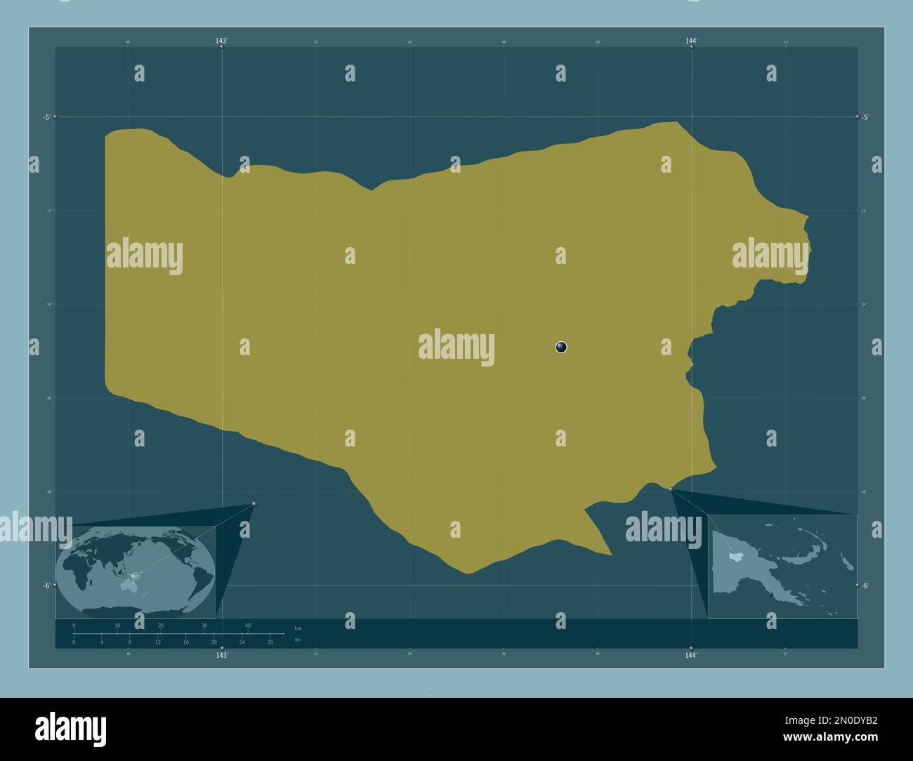 Enga, province of Papua New Guinea. Solid color shape. Corner auxiliary ...