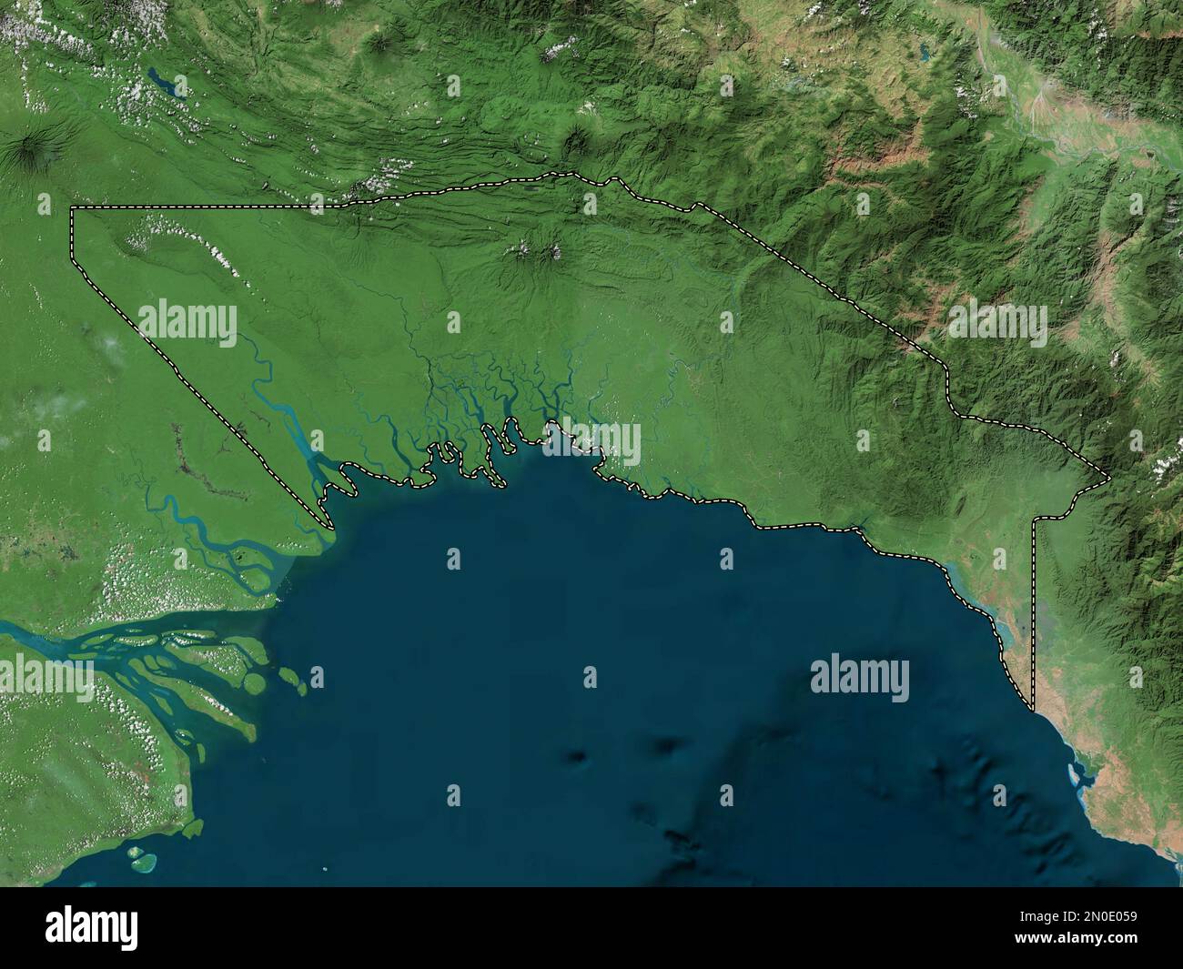 Gulf, province of Papua New Guinea. High resolution satellite map Stock ...