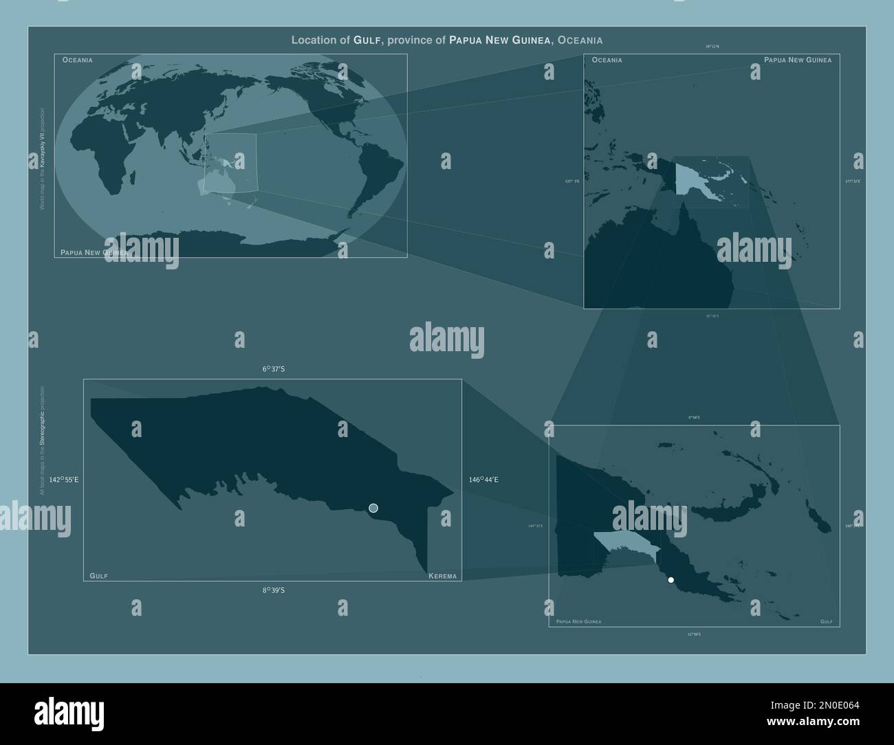 Gulf, province of Papua New Guinea. Diagram showing the location of the ...