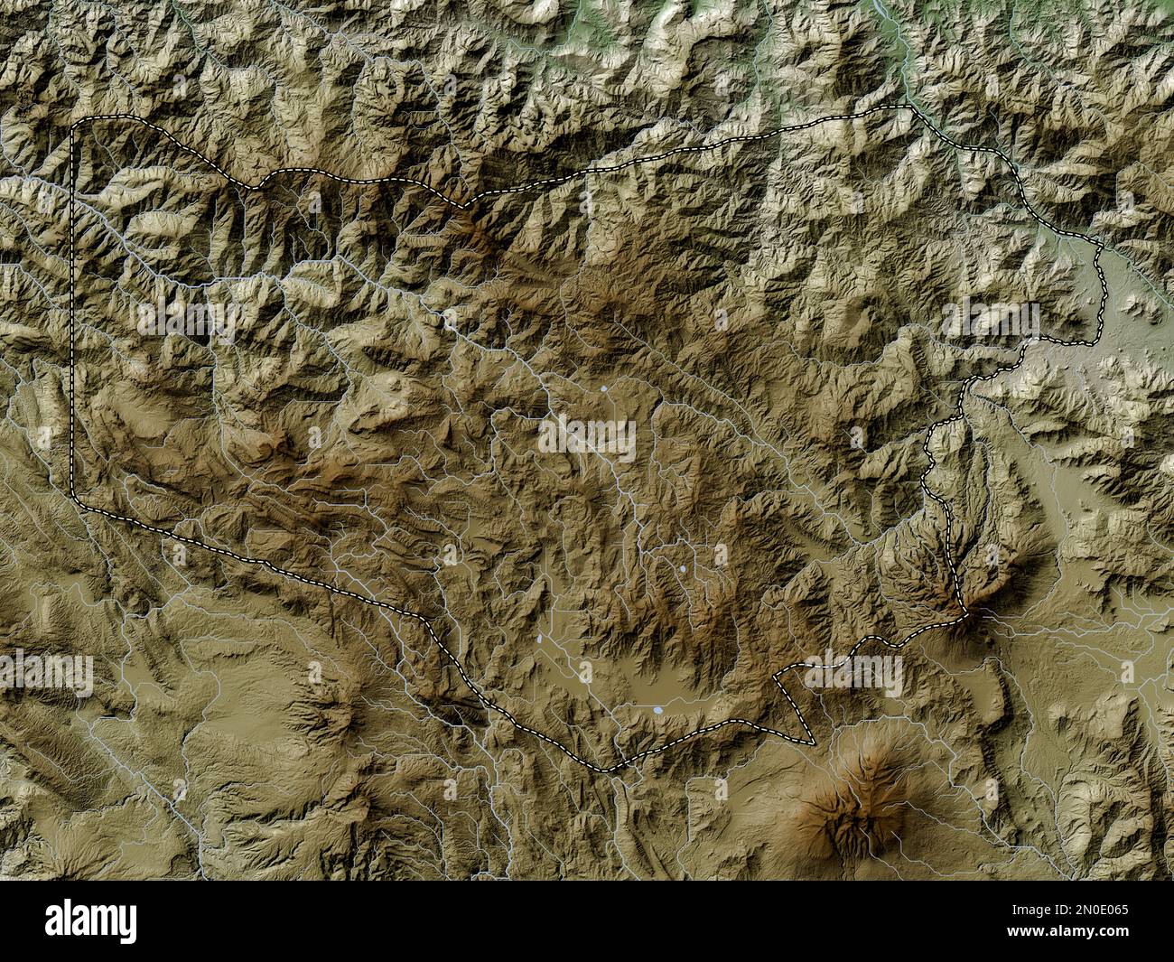 Enga, province of Papua New Guinea. Elevation map colored in wiki style ...