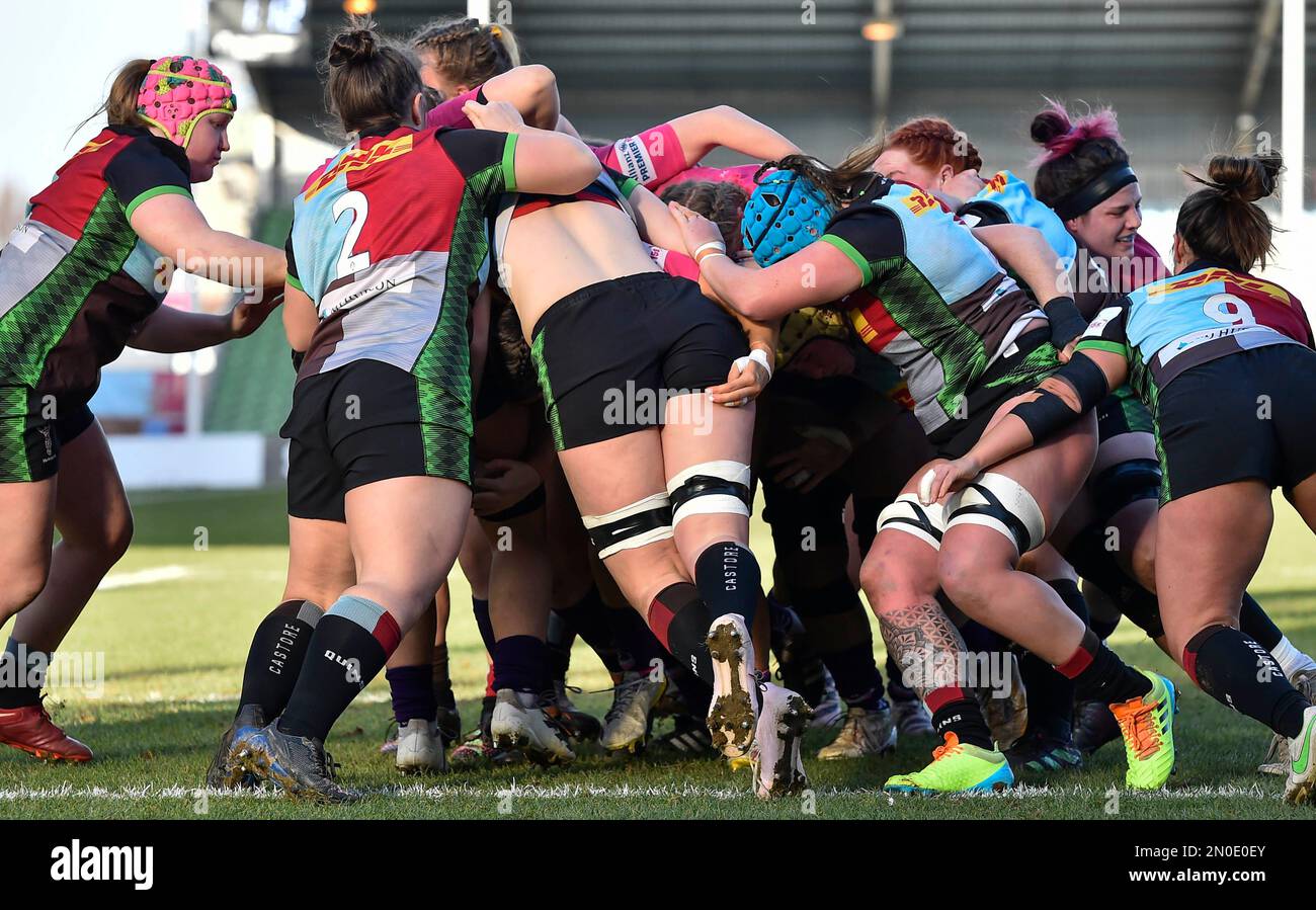 London, UK. 05th Feb, 2023. Twickenham, stoop ENGLAND : Match action ...