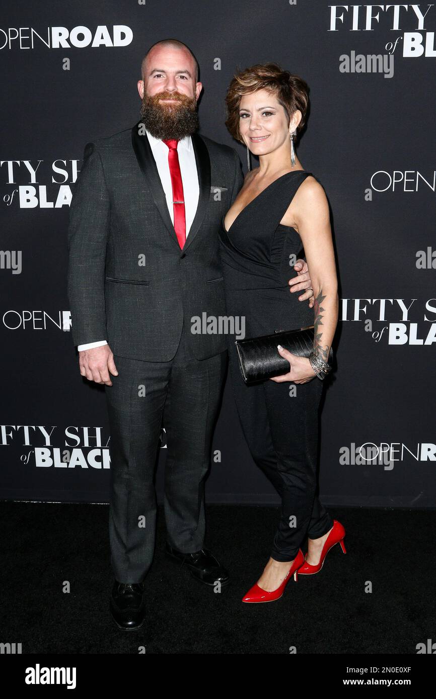 Michael Tiddes, left, and Kelly Tiddes attend the LA Premiere of "50 ...