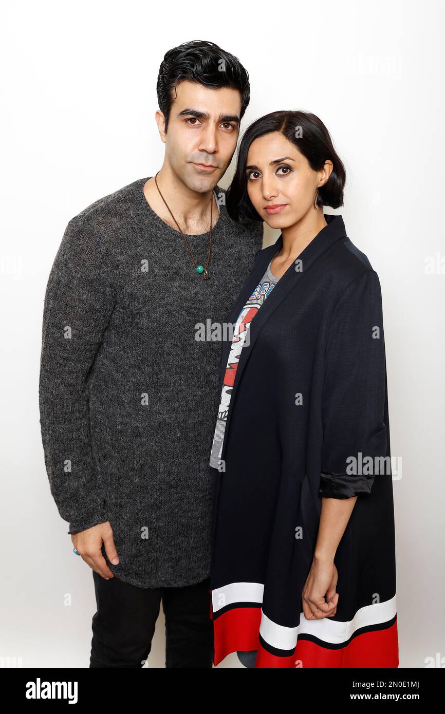 Actors Bobby Naderi, left, and Narges Rashidi pose for a portrait to ...