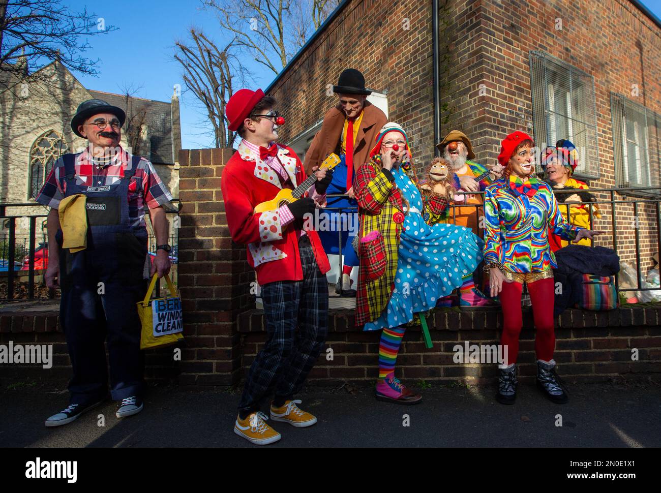 London, England, UK. 5th Feb, 2023. Clowns take part in the 73rd annual ...