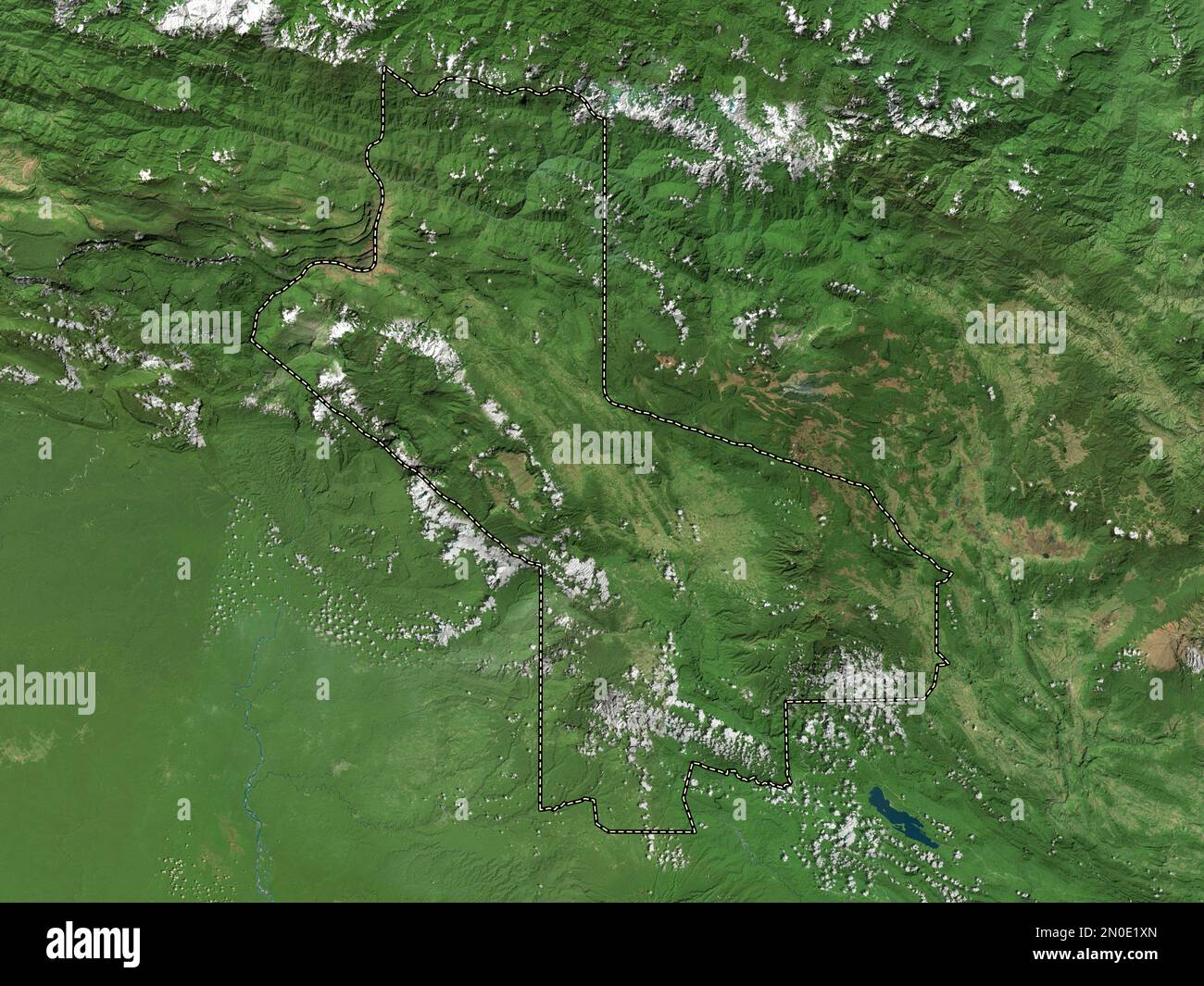 Hela, province of Papua New Guinea. High resolution satellite map Stock ...