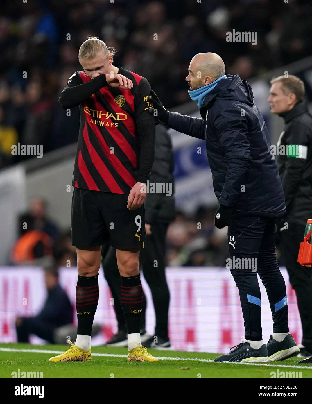 Manchester City assistant manager Enzo Maresca gives touchline advice ...