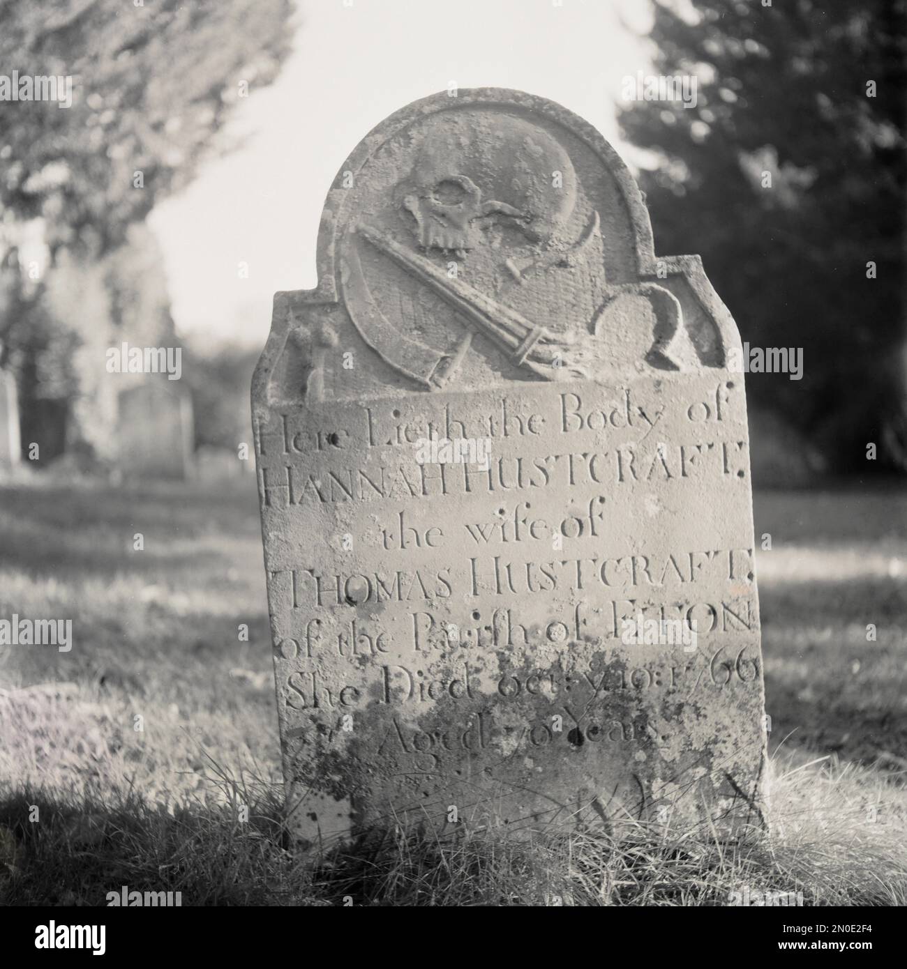 Headstone in the cemetery at St Giles Church, Stoke Poges, Bucks Stock ...