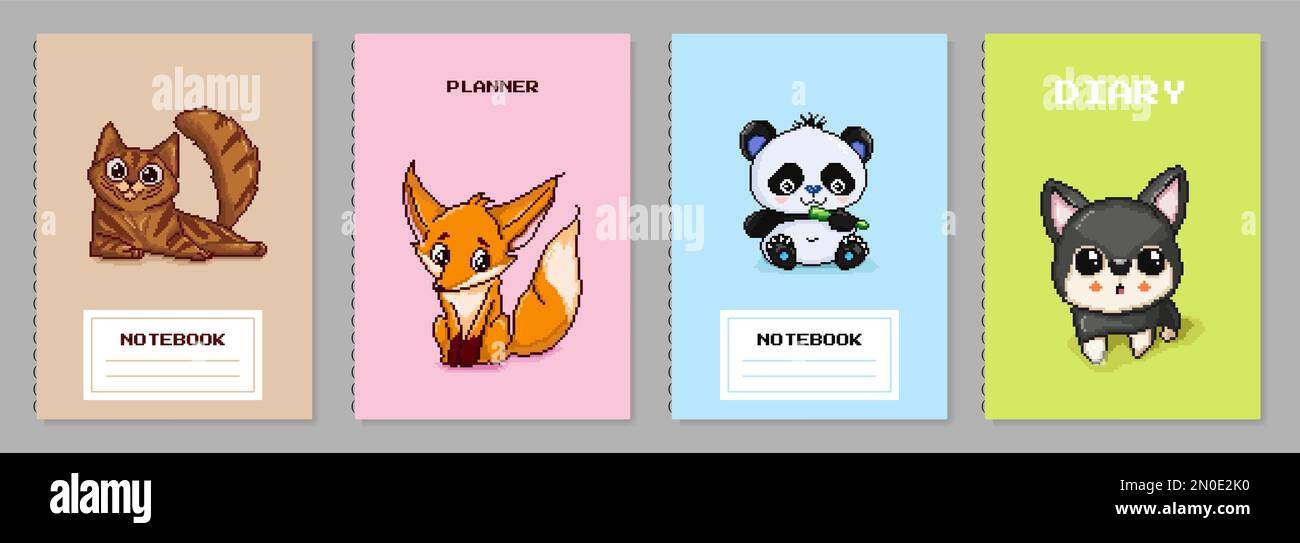 Cartoon Cover page templates. Vector animals prints Stock Vector Image ...