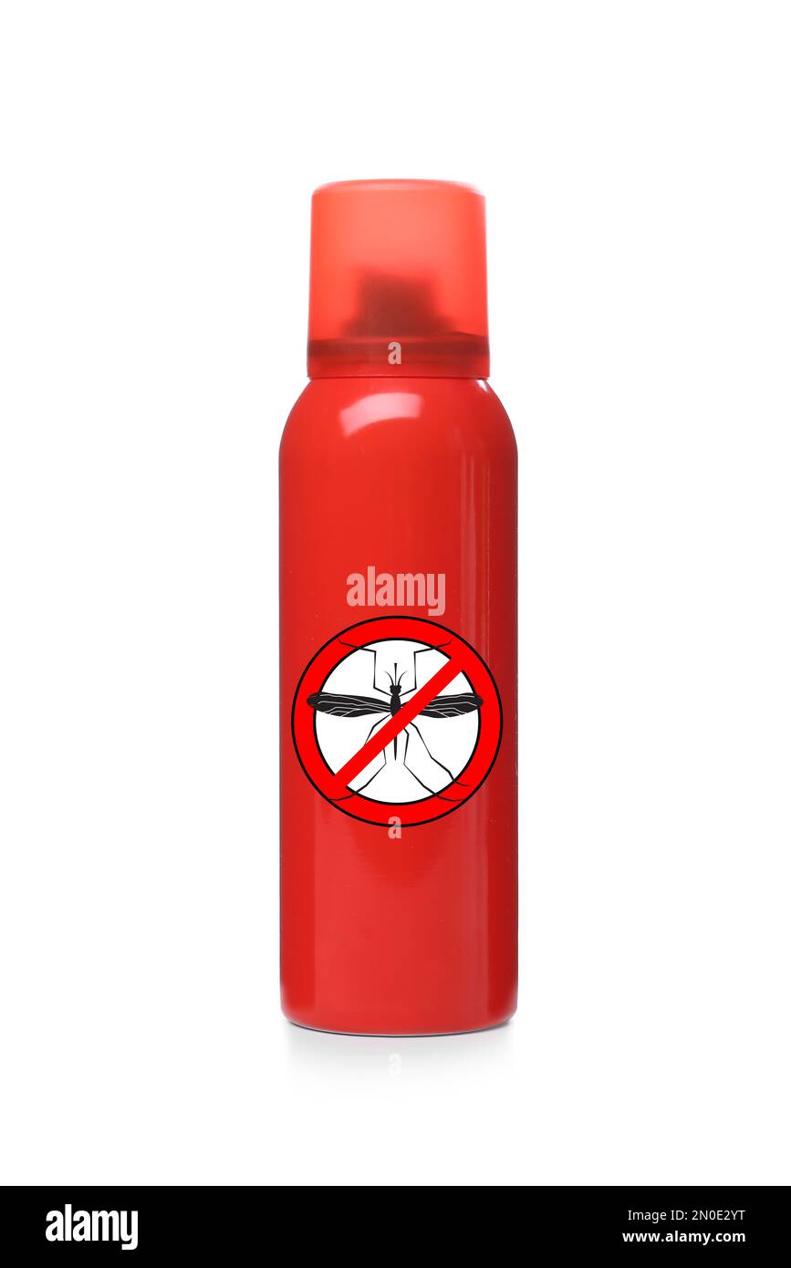 Bottle of insect repellent on white background Stock Photo - Alamy