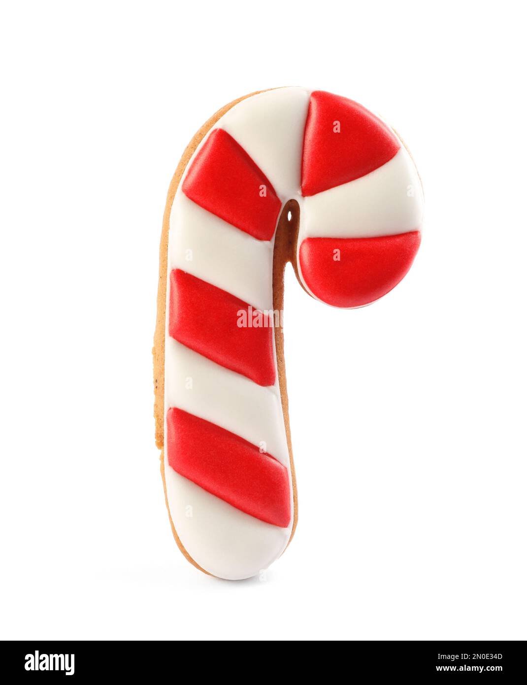 Candy cane shaped Christmas cookie isolated on white Stock Photo - Alamy