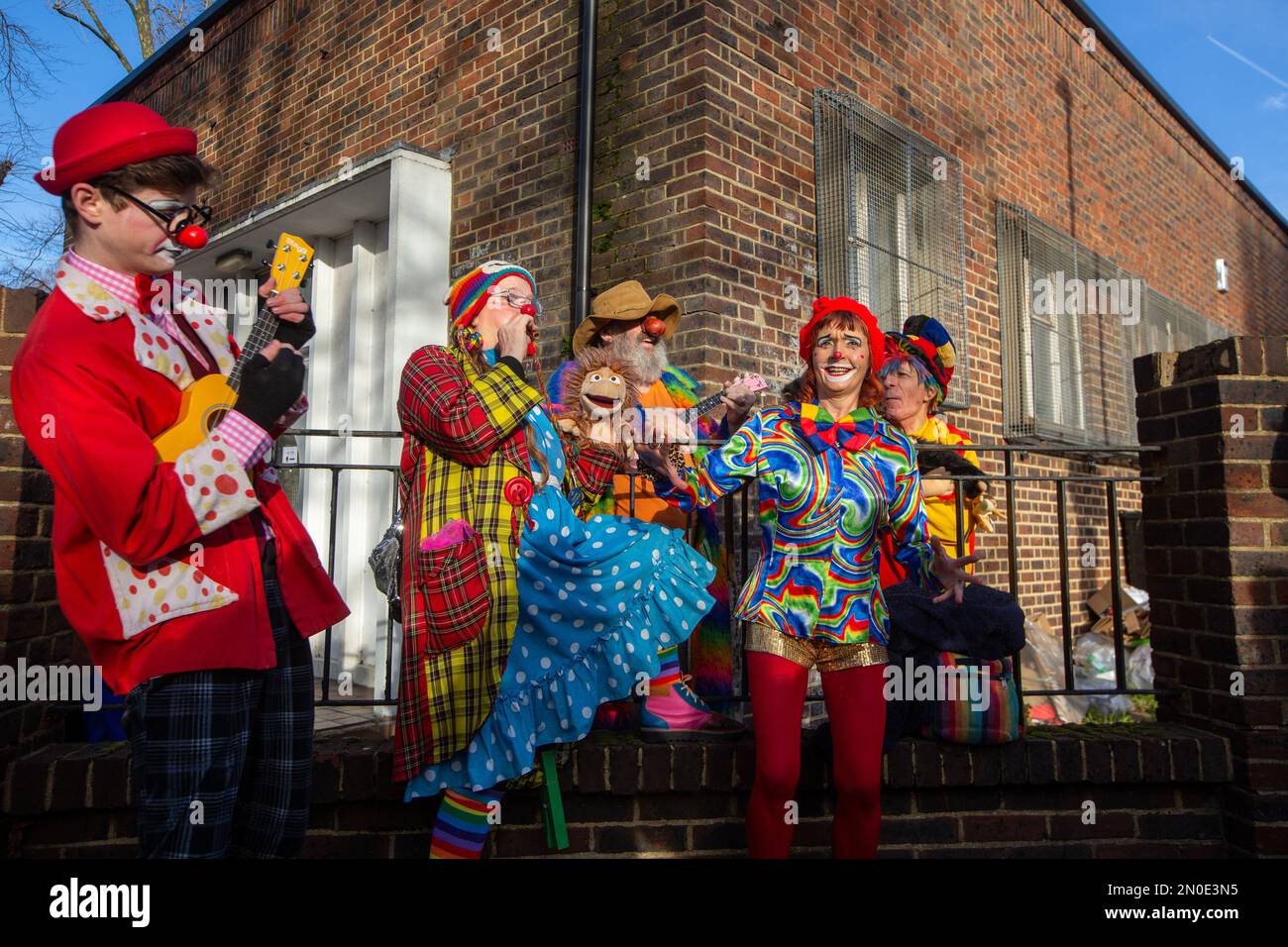 London, England, UK. 5th Feb, 2023. Clowns take part in the 73rd annual ...