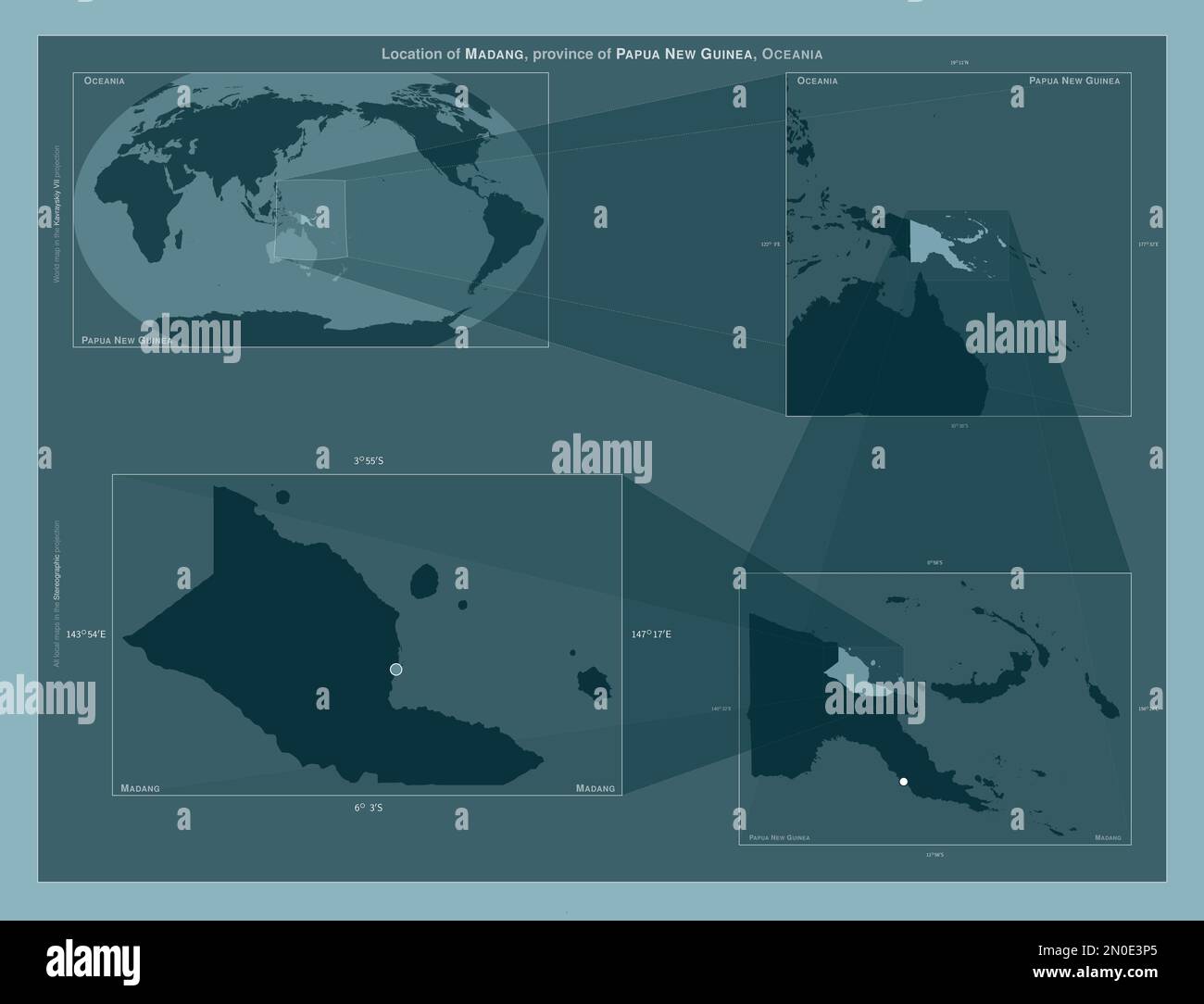 Madang, province of Papua New Guinea. Diagram showing the location of ...
