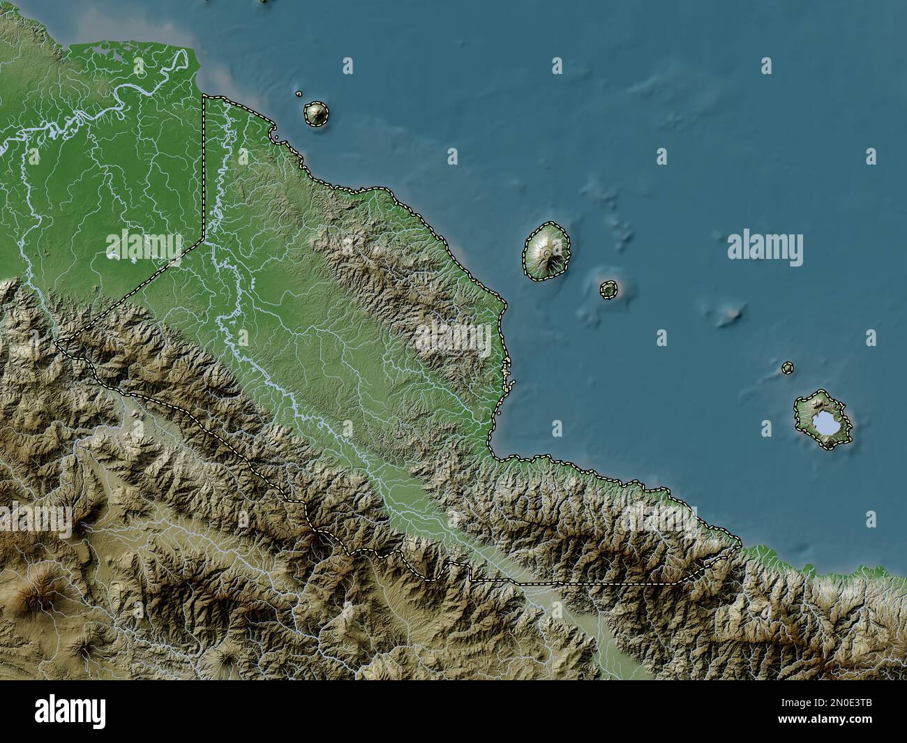 Madang, province of Papua New Guinea. Elevation map colored in wiki ...