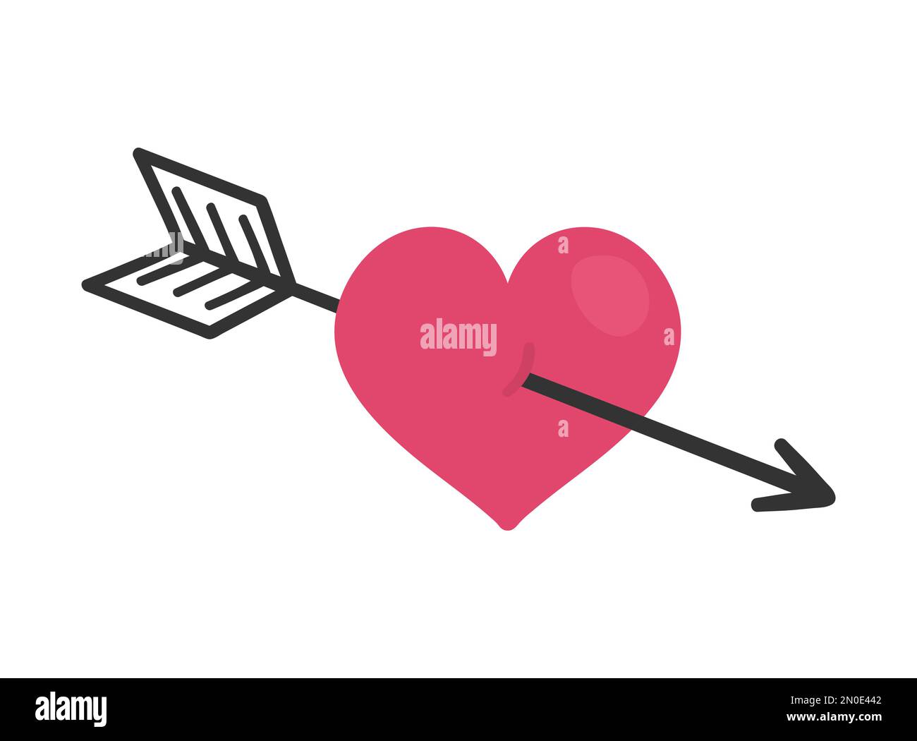 Vector heart with arrow shot through. Saint Valentine’s day symbol ...
