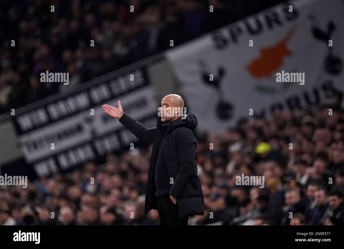Manchester City manager Pep Guardiola on the touchline during the ...