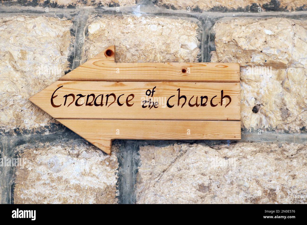 Sign to entrance of Latrun Trappist Monastery also known as the ...