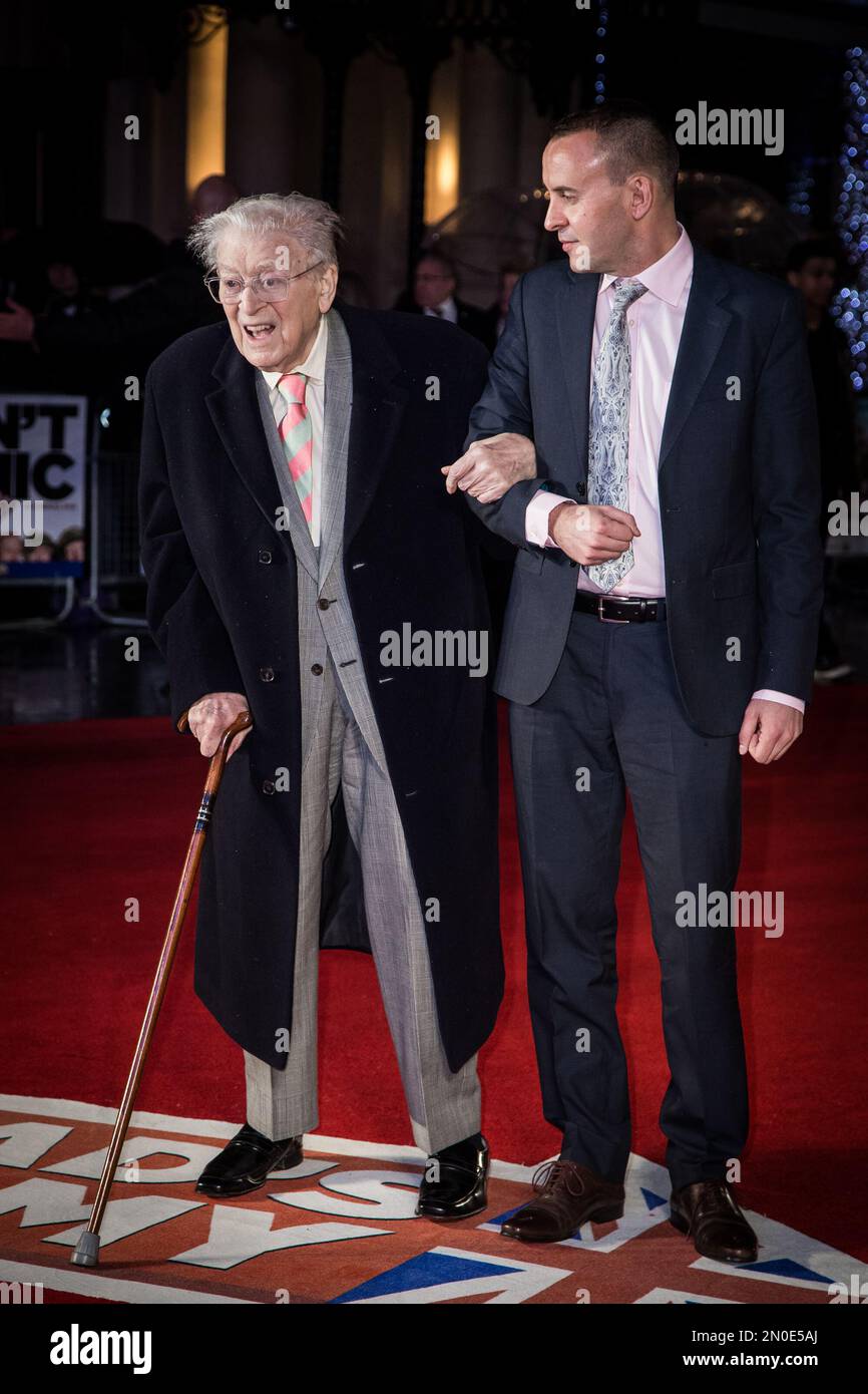 Jimmy Perry, left, poses for photographers upon arrival at the premiere ...