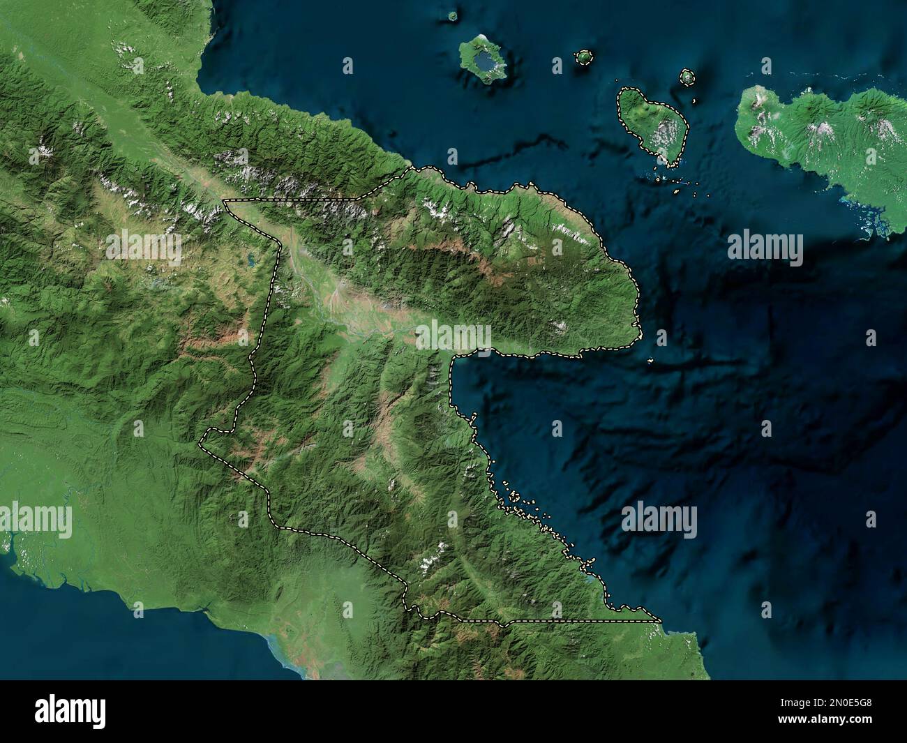 Morobe, province of Papua New Guinea. High resolution satellite map ...