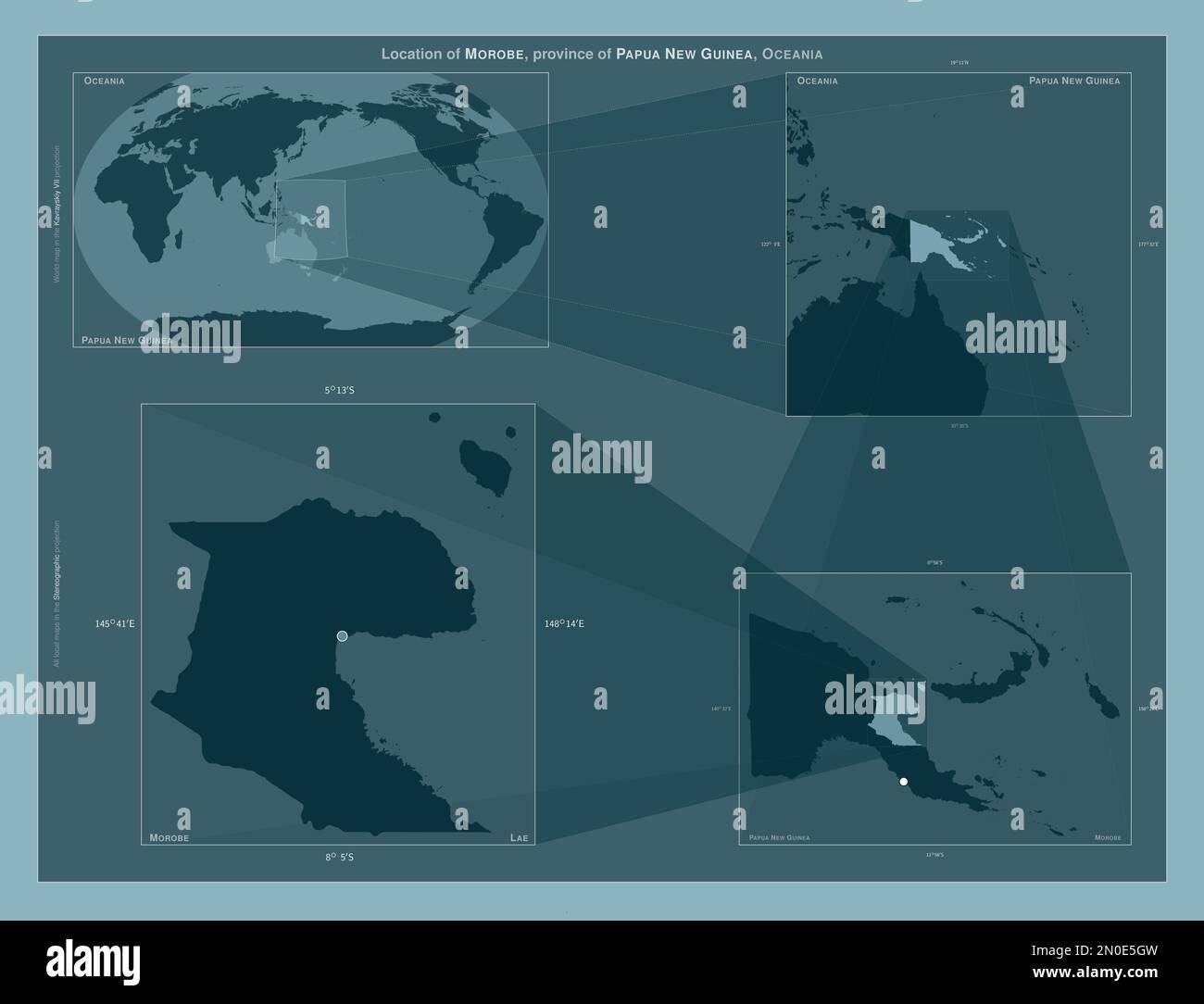 Morobe, province of Papua New Guinea. Diagram showing the location of ...