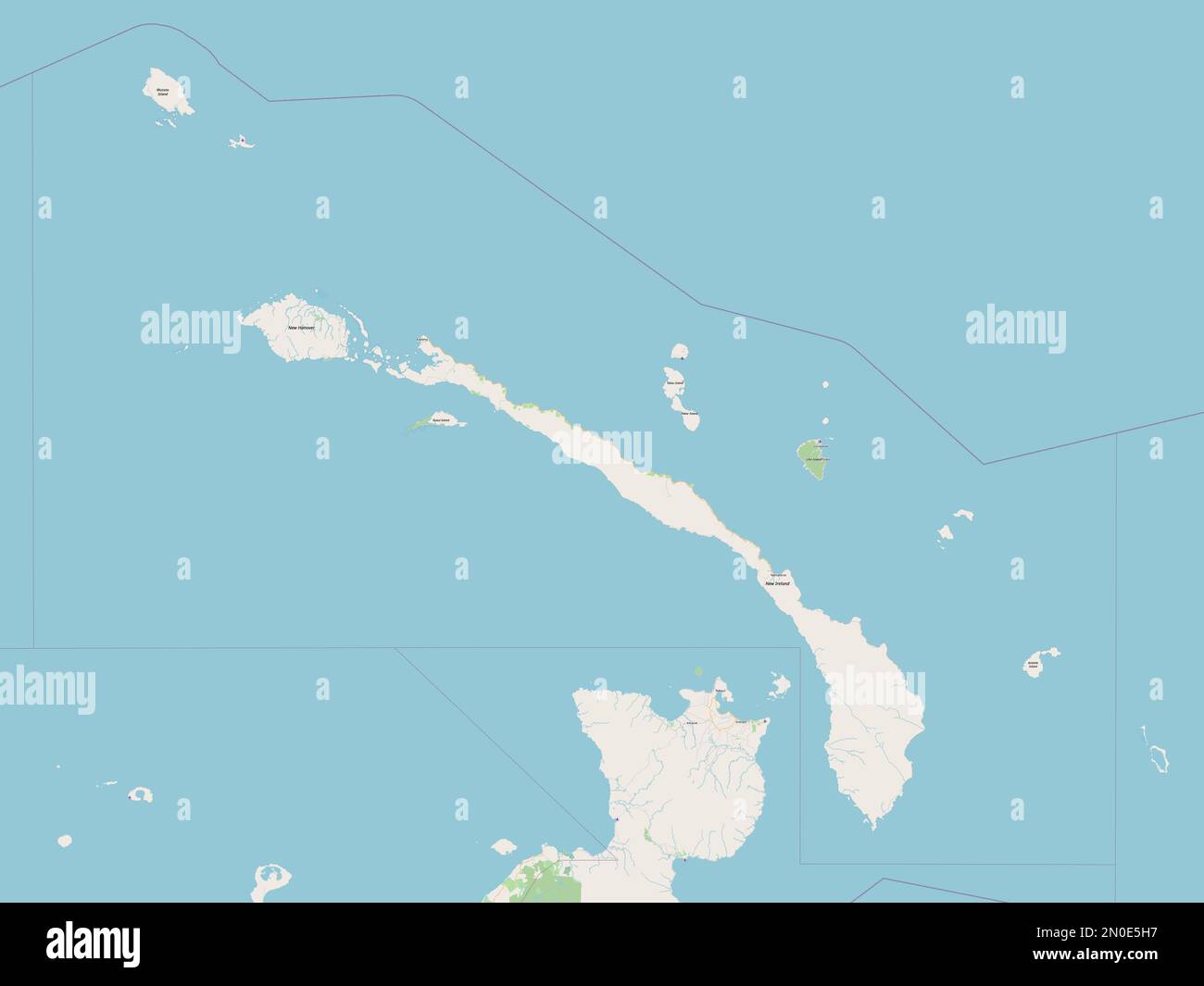New Ireland, province of Papua New Guinea. Open Street Map Stock Photo ...
