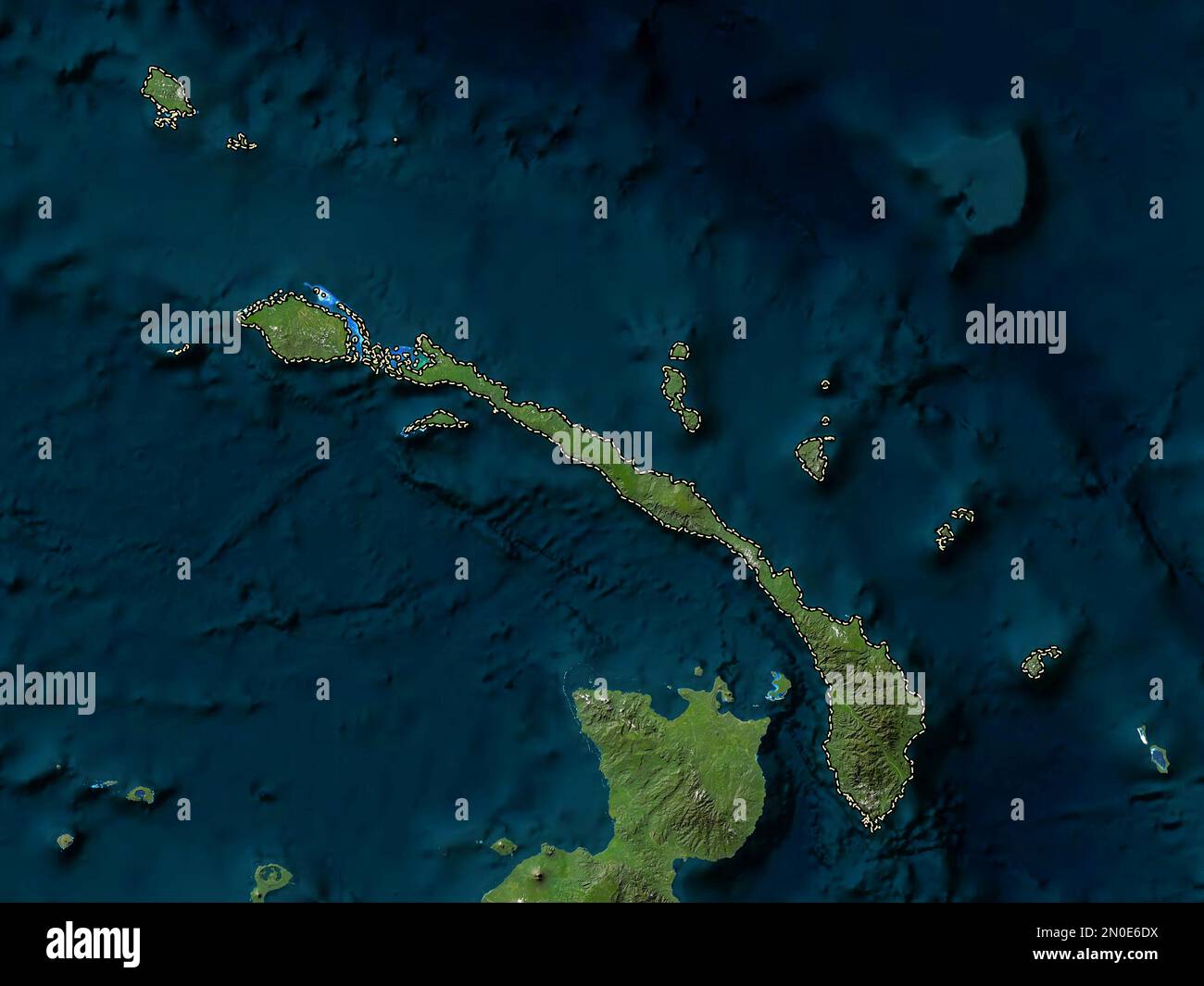 New Ireland, province of Papua New Guinea. Low resolution satellite map ...