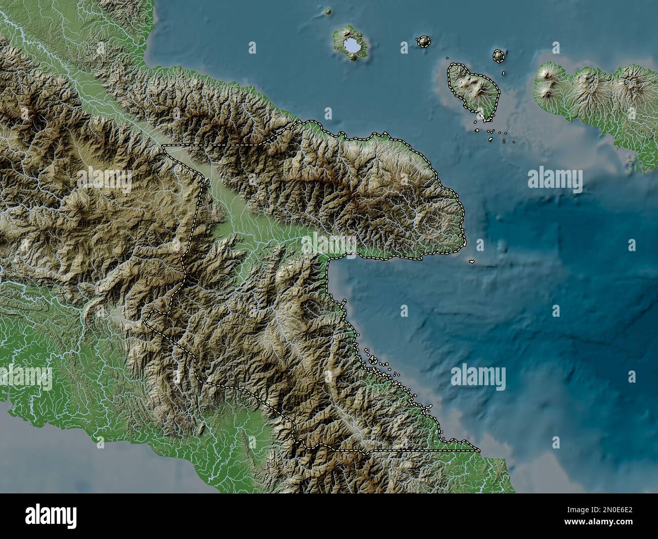 Morobe, province of Papua New Guinea. Elevation map colored in wiki ...