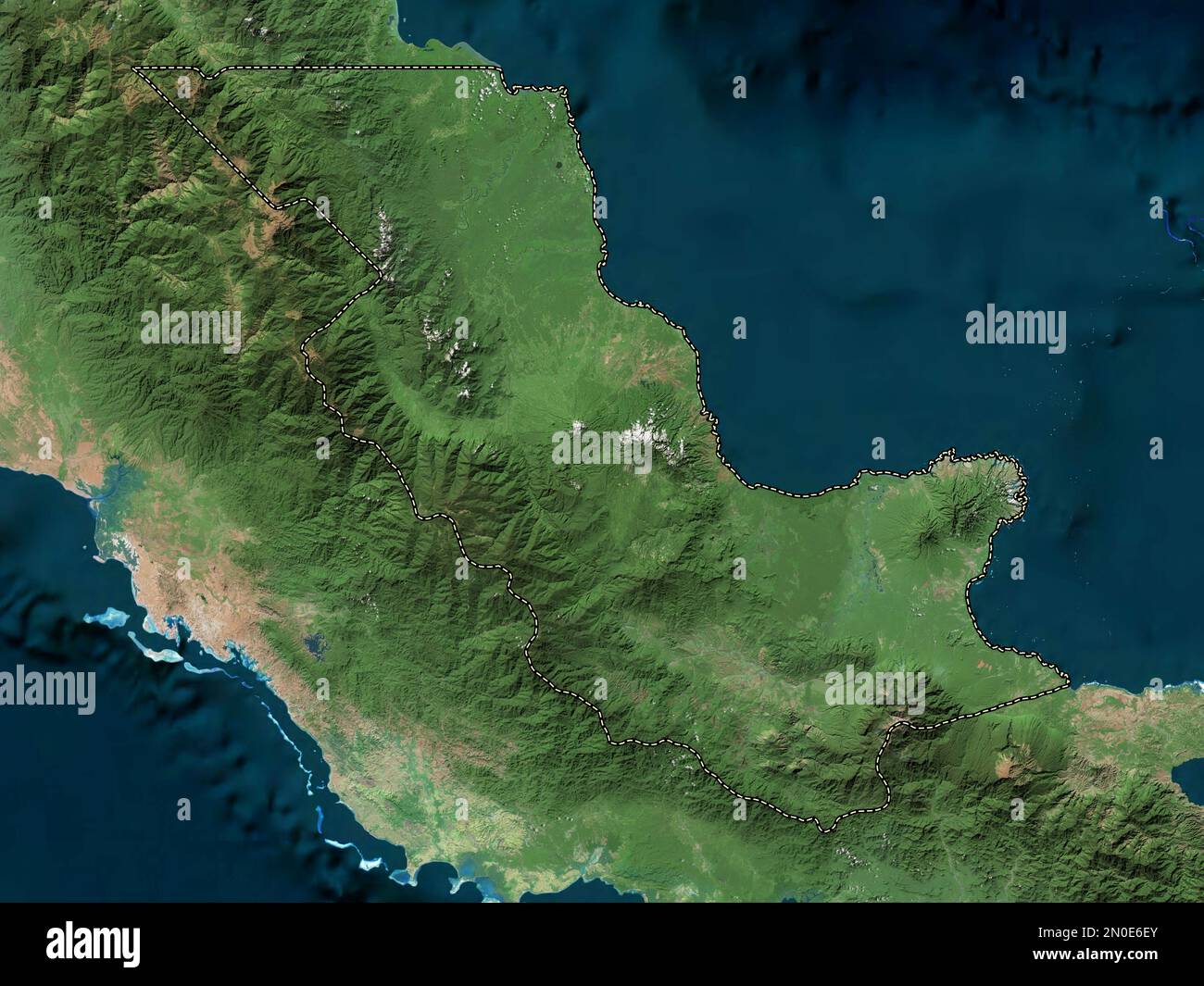 Oro, province of Papua New Guinea. High resolution satellite map Stock ...