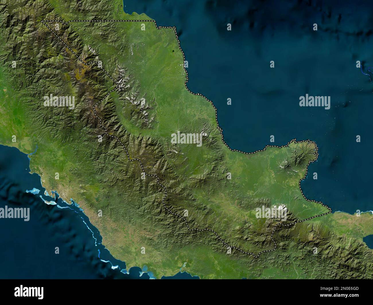 Oro, province of Papua New Guinea. Low resolution satellite map Stock ...
