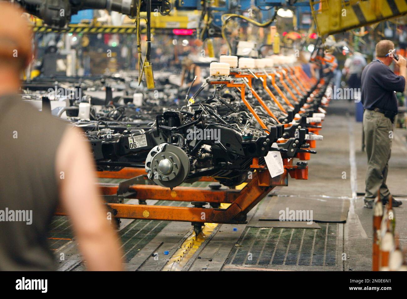 FILE - In this Wednesday, June 23, 2010 file photo, chassis for the ...