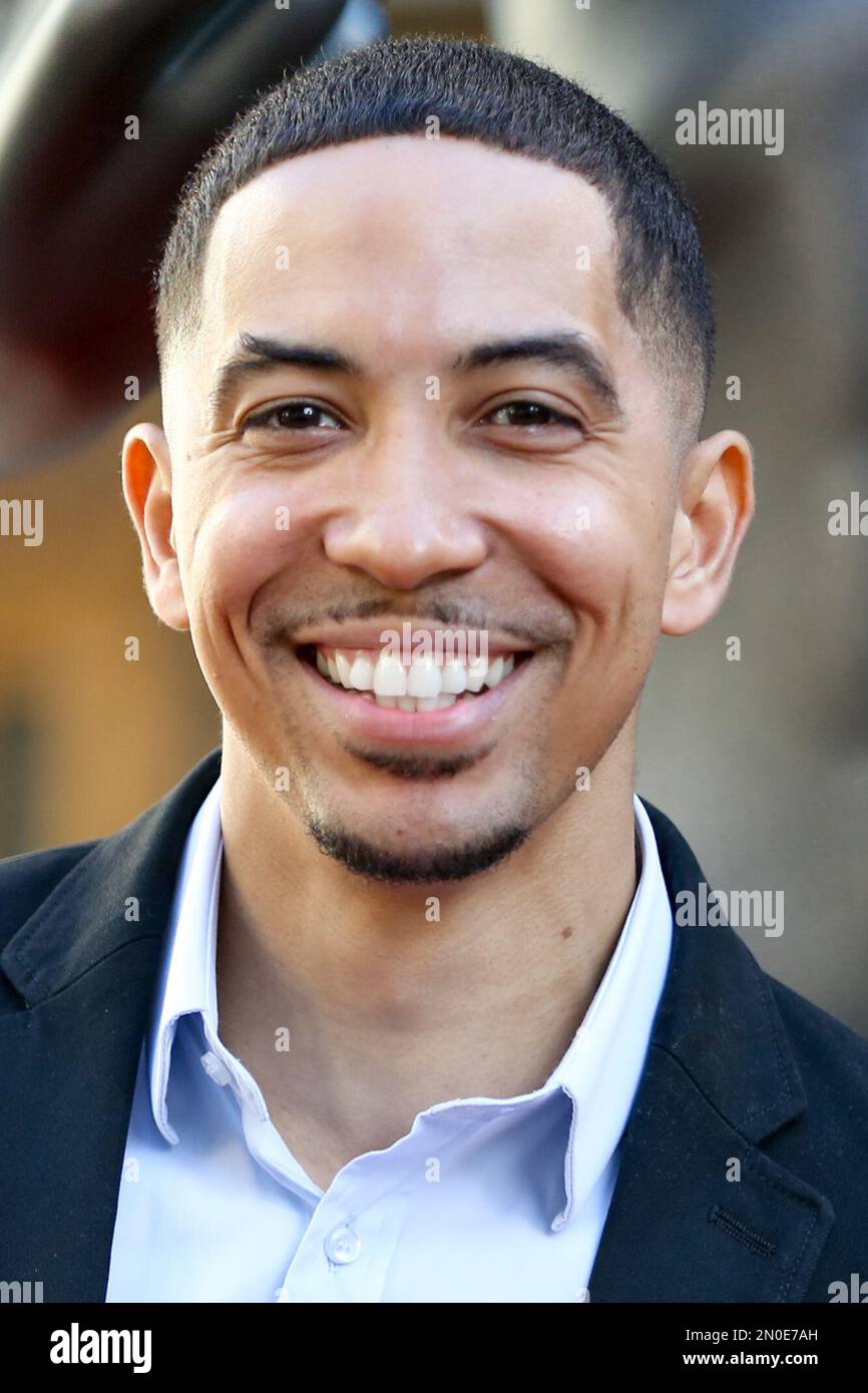Neil Brown Jr. poses with the Screen Actors Guild actor statue at the ...
