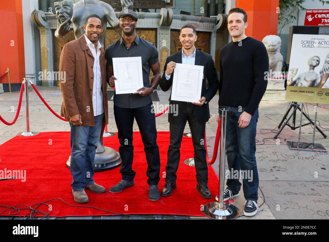 Jason George, from left, Aldis Hodge, Neil Brown Jr. and Woody Schultz ...