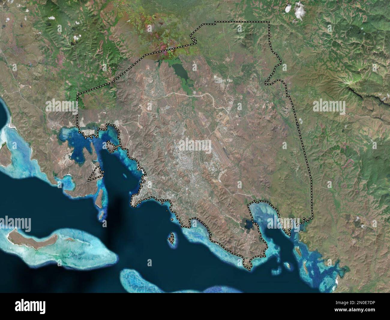 Port Moresby, district of Papua New Guinea. High resolution satellite ...