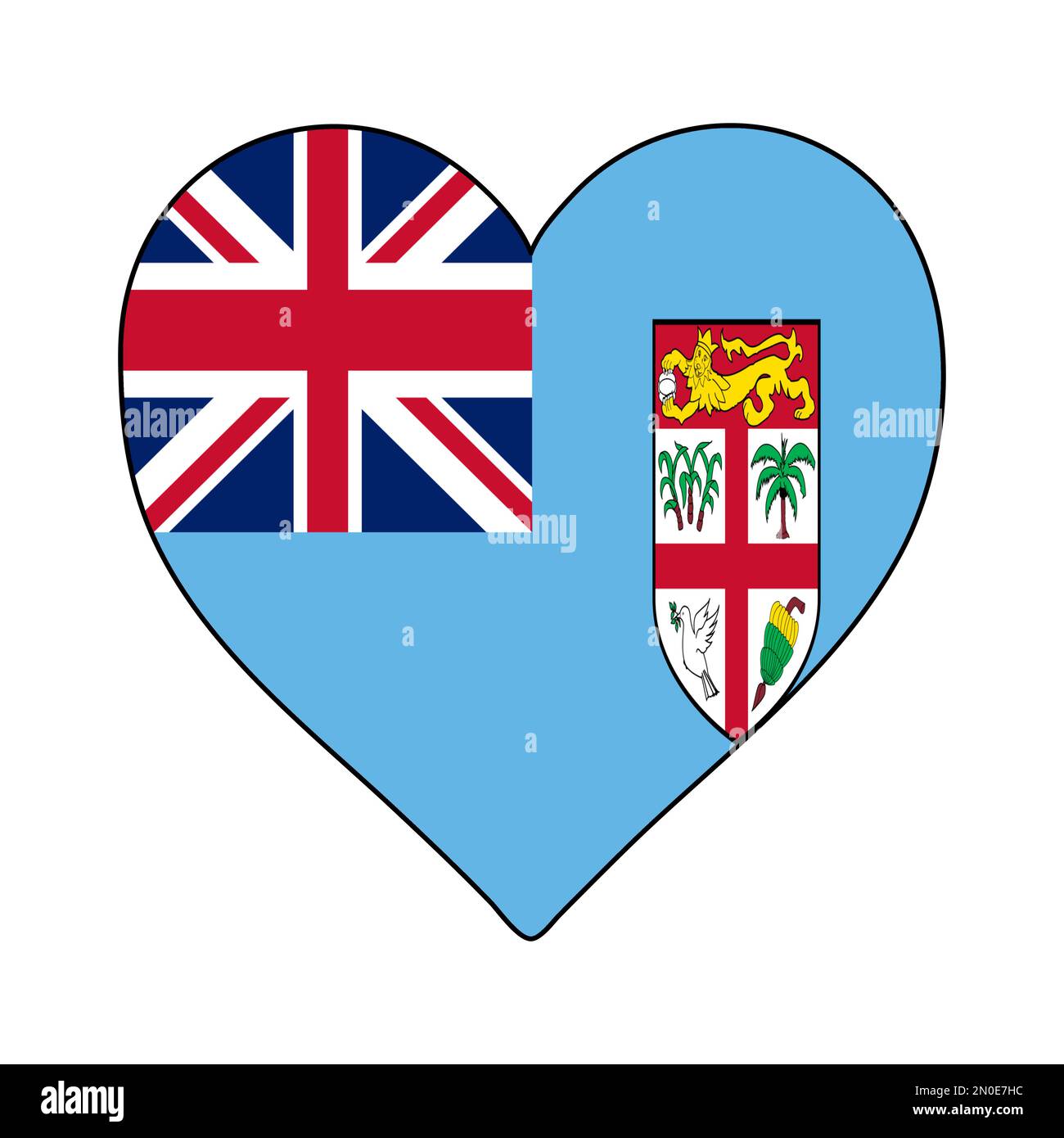 Fiji Heart Shape Flag. Love Fiji. Visit Fiji. Vector Illustration Graphic Design Stock Vector ...