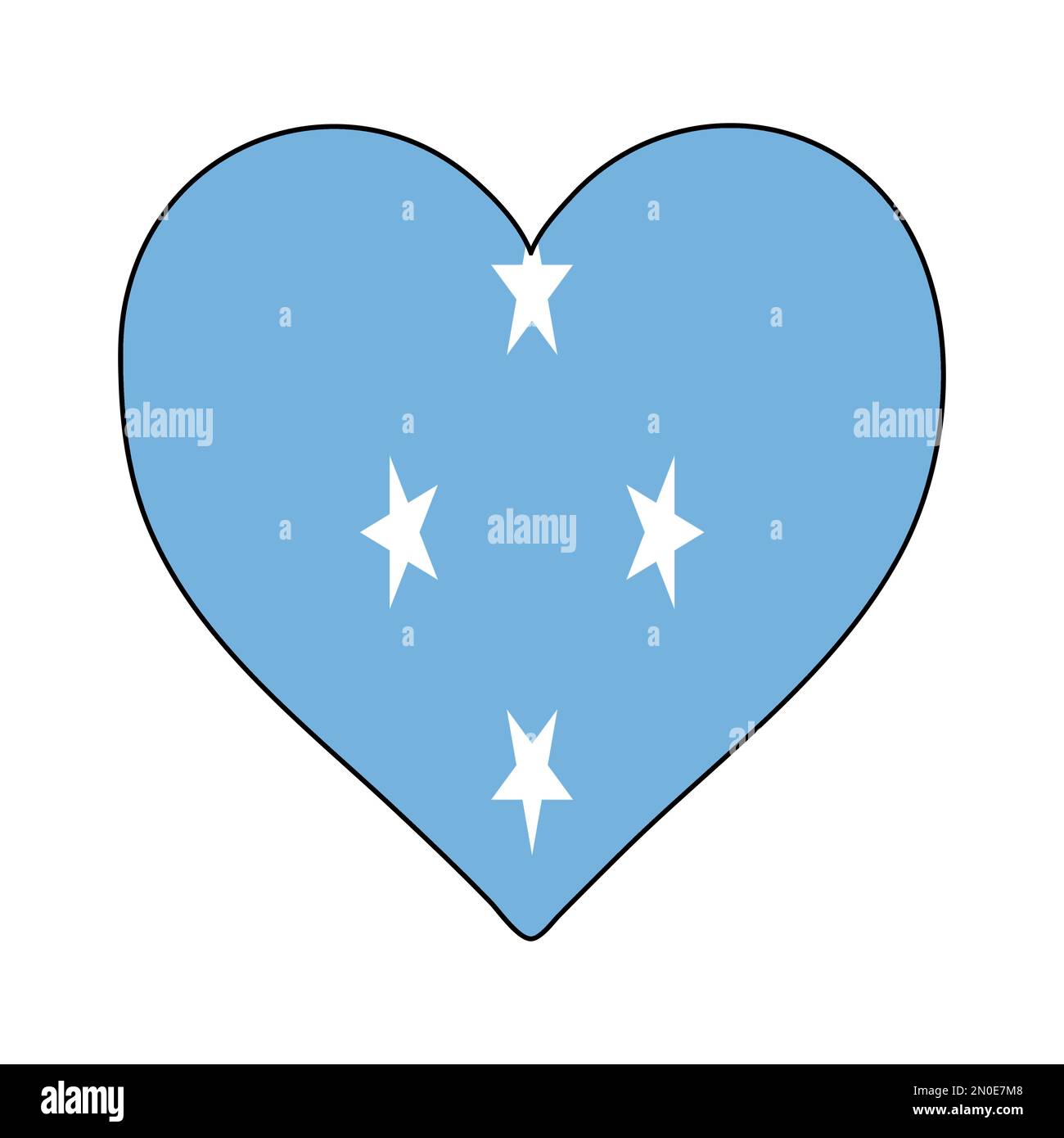 Micronesia Heart Shape Flag. Love Micronesia. Visit Micronesia. Vector ...