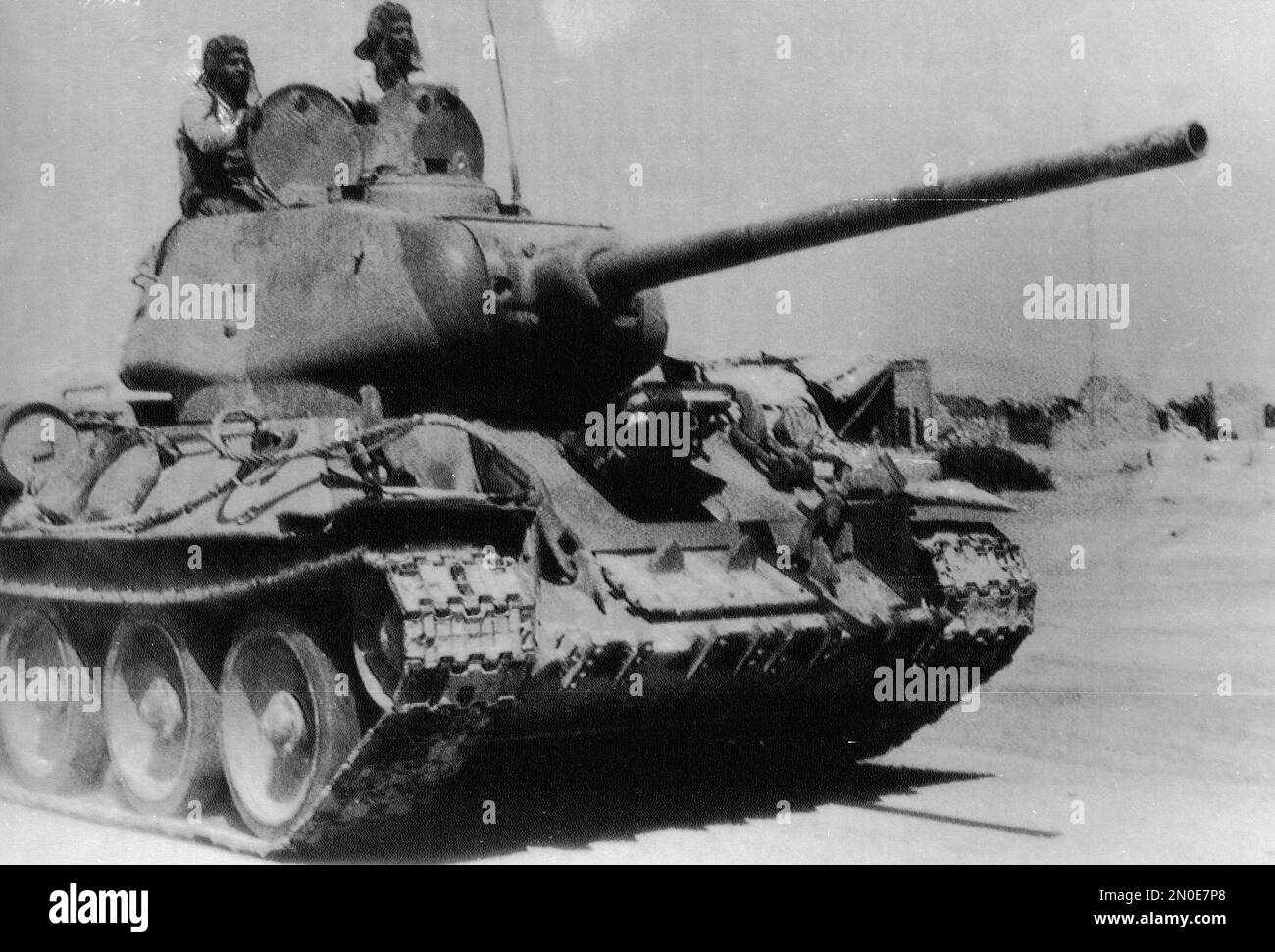 An Egyptian tank moves into the Sinai desert from the east bank of the ...