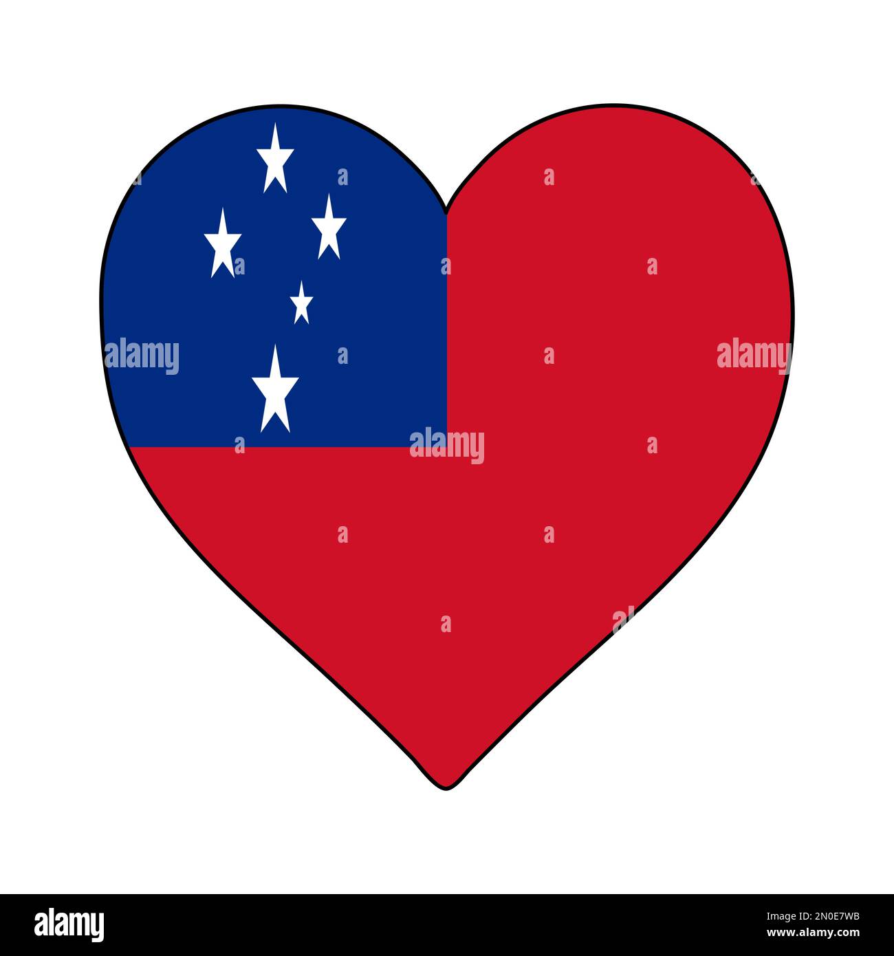 Samoa Heart Shape Flag. Love Samoa. Visit Samoa. Vector Illustration ...