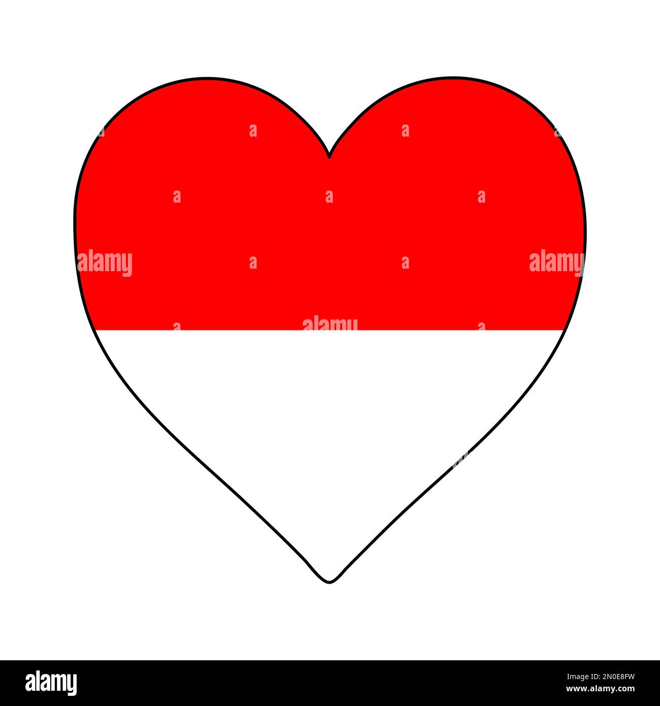 Indonesia Heart Shape Flag. Love Indonesia. Visit Indonesia. Vector ...