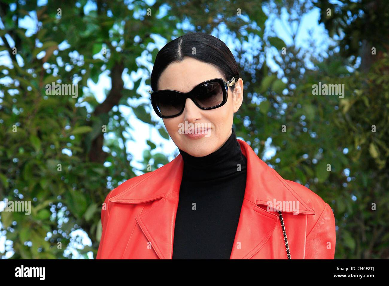 Italian actress Monica Bellucci poses for photographers before Chanel's ...
