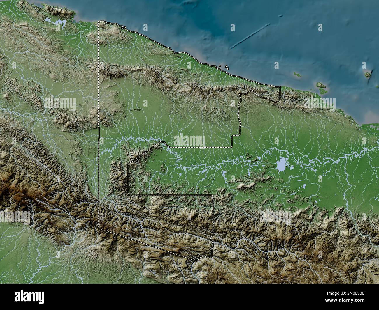 Sandaun, province of Papua New Guinea. Elevation map colored in wiki ...
