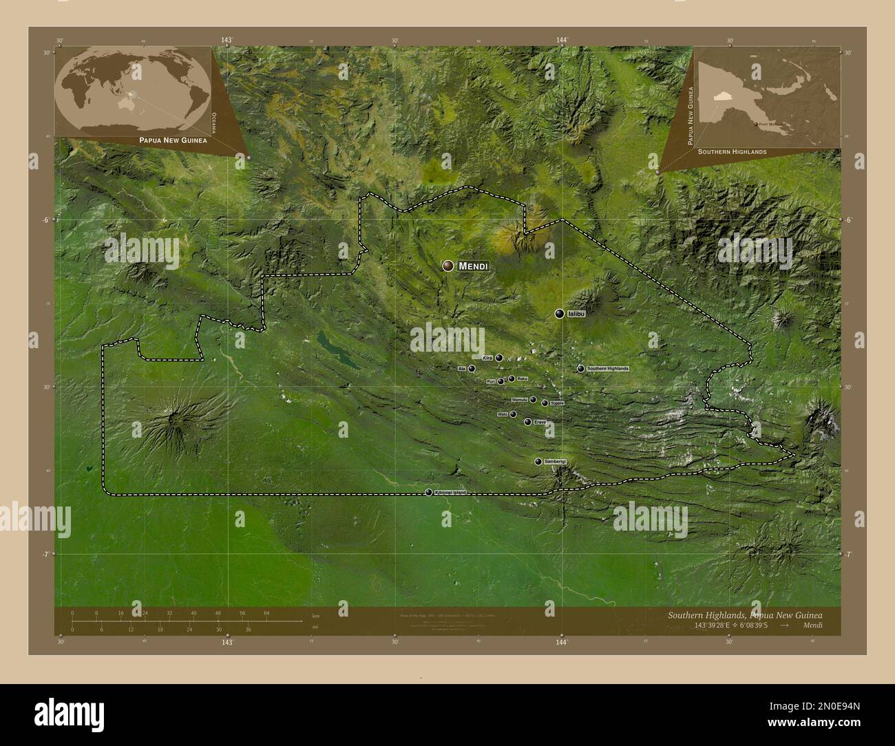 Southern Highlands, province of Papua New Guinea. Low resolution ...