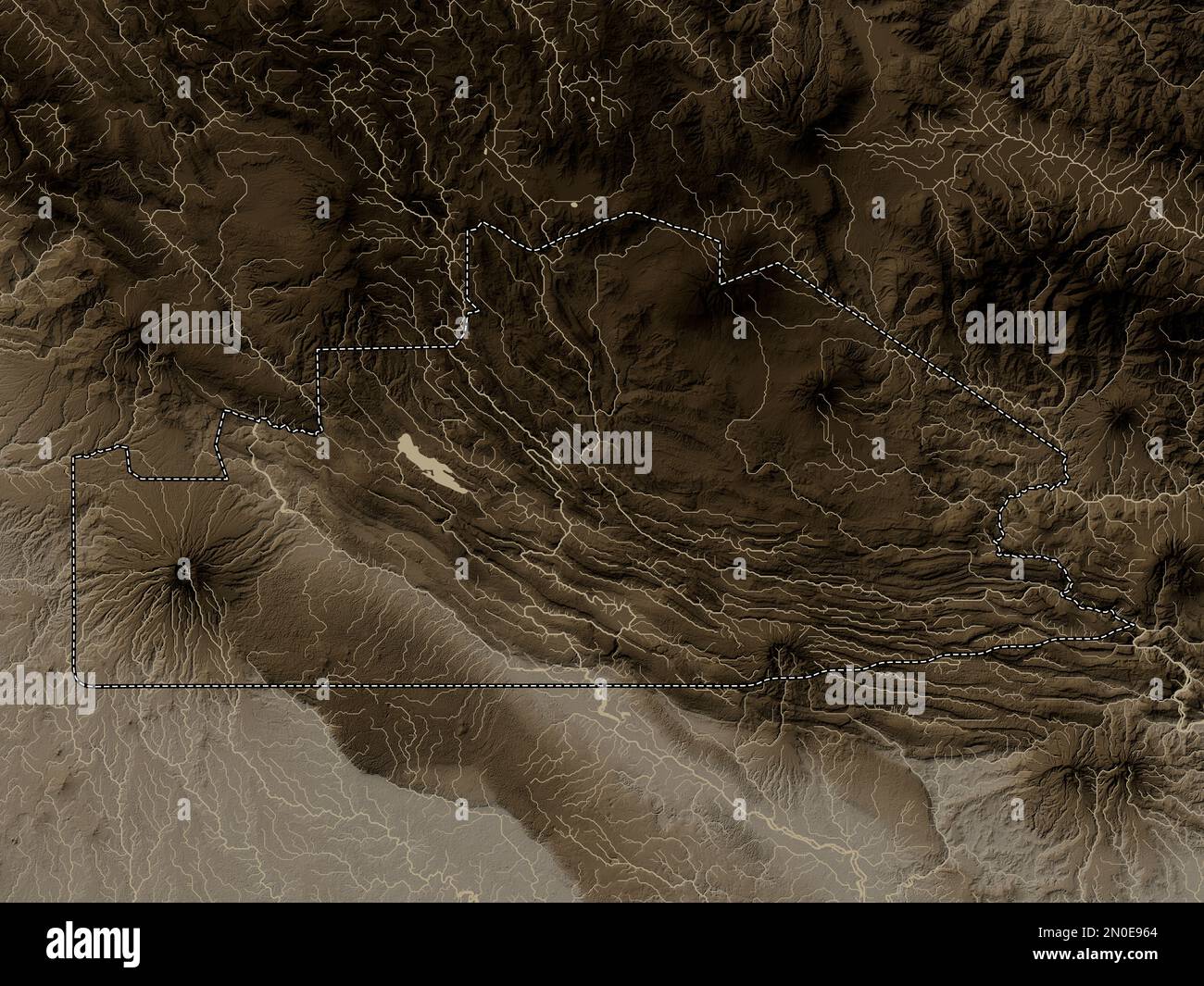 Southern Highlands, province of Papua New Guinea. Elevation map colored ...