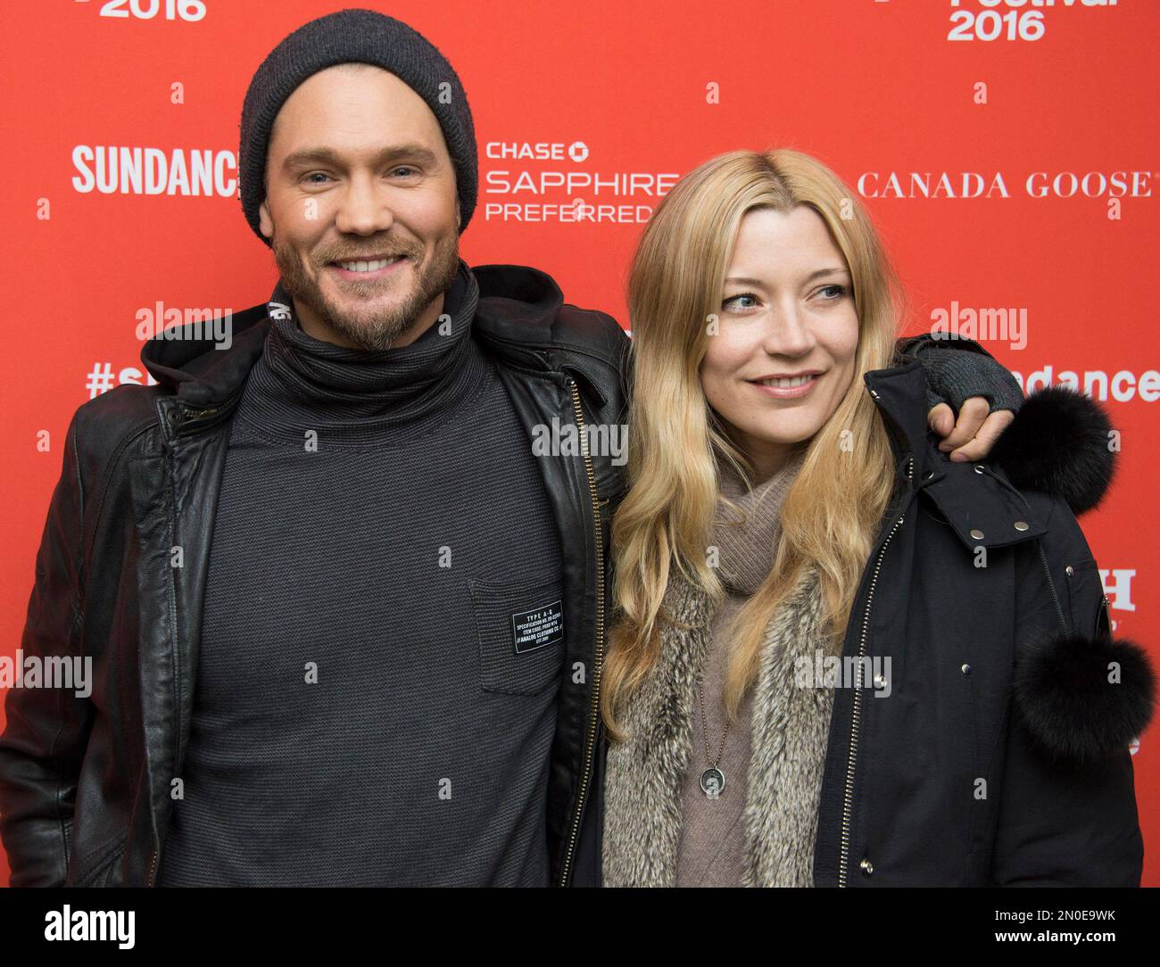 Actor Chad Michael Murray, left, and actress Sarah Roemer pose at the ...
