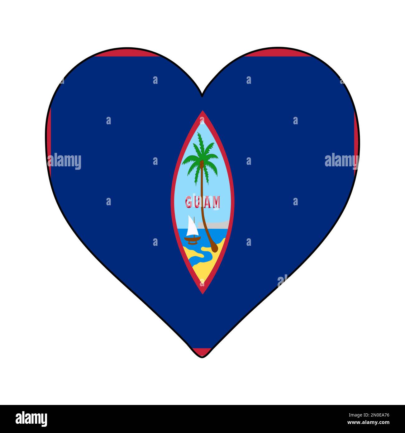 Guam Heart Shape Flag. Love Guam. Visit Guam . Vector Illustration ...