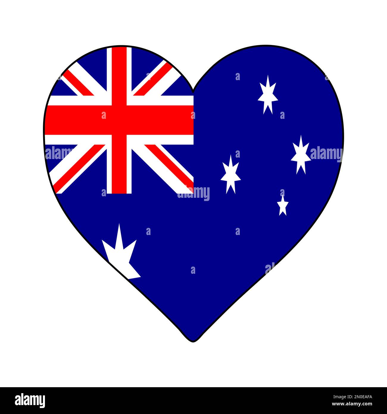 Australia Heart Shape Flag. Love Australia. Visit Australia. Vector Illustration Graphic Design ...