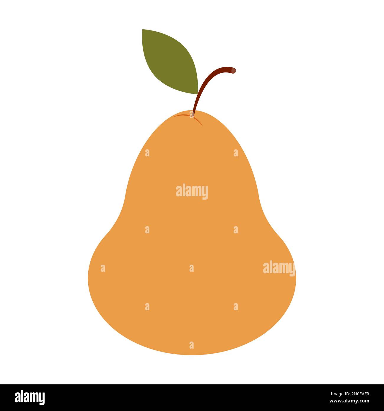 Simple pear in flat design, fruit icon. Vector Stock Vector Image & Art ...