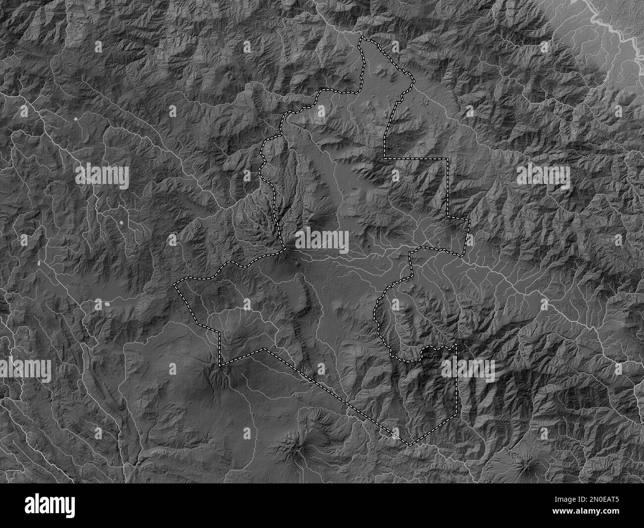Western Highlands, province of Papua New Guinea. Grayscale elevation ...
