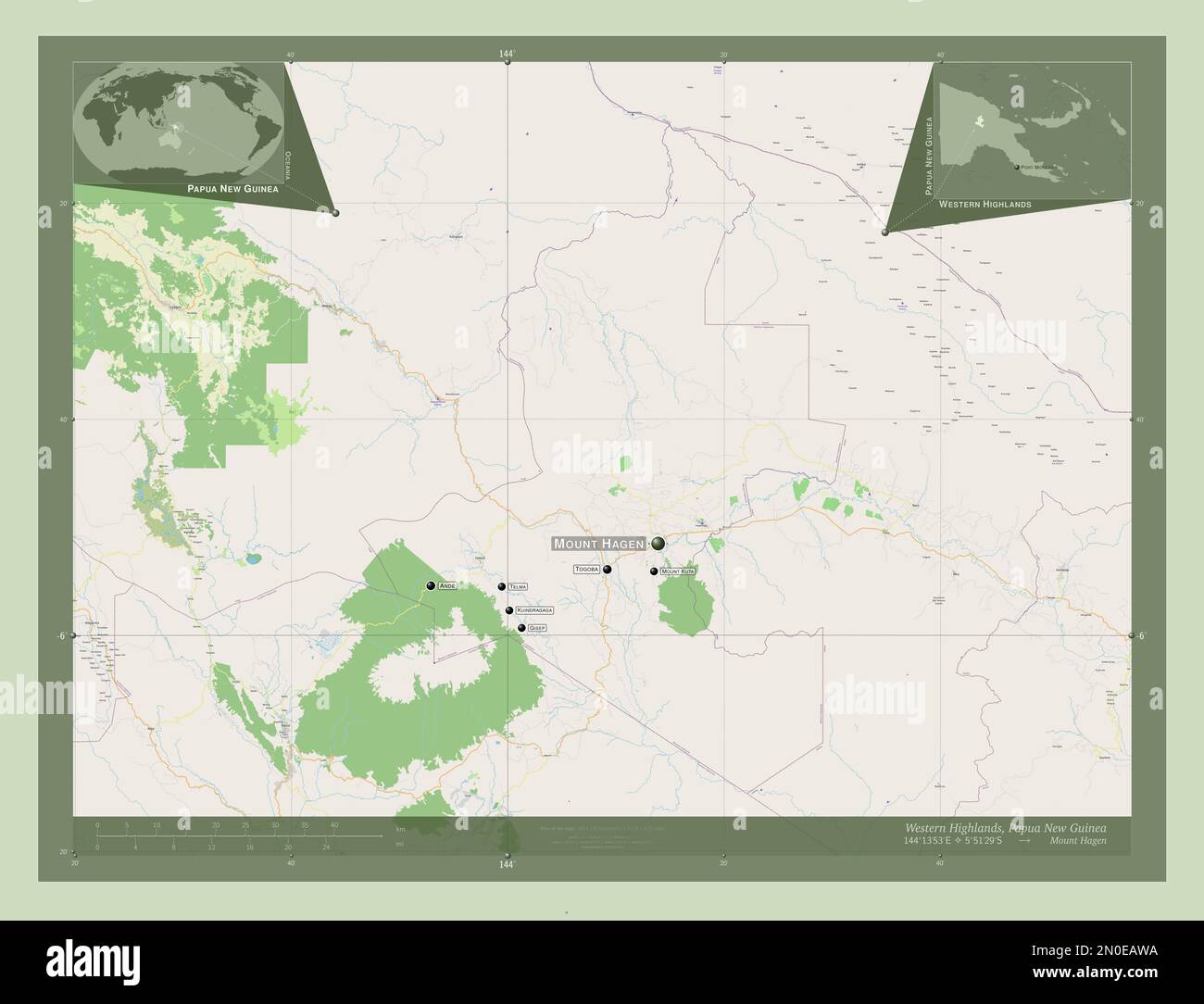 Western Highlands, province of Papua New Guinea. Open Street Map ...