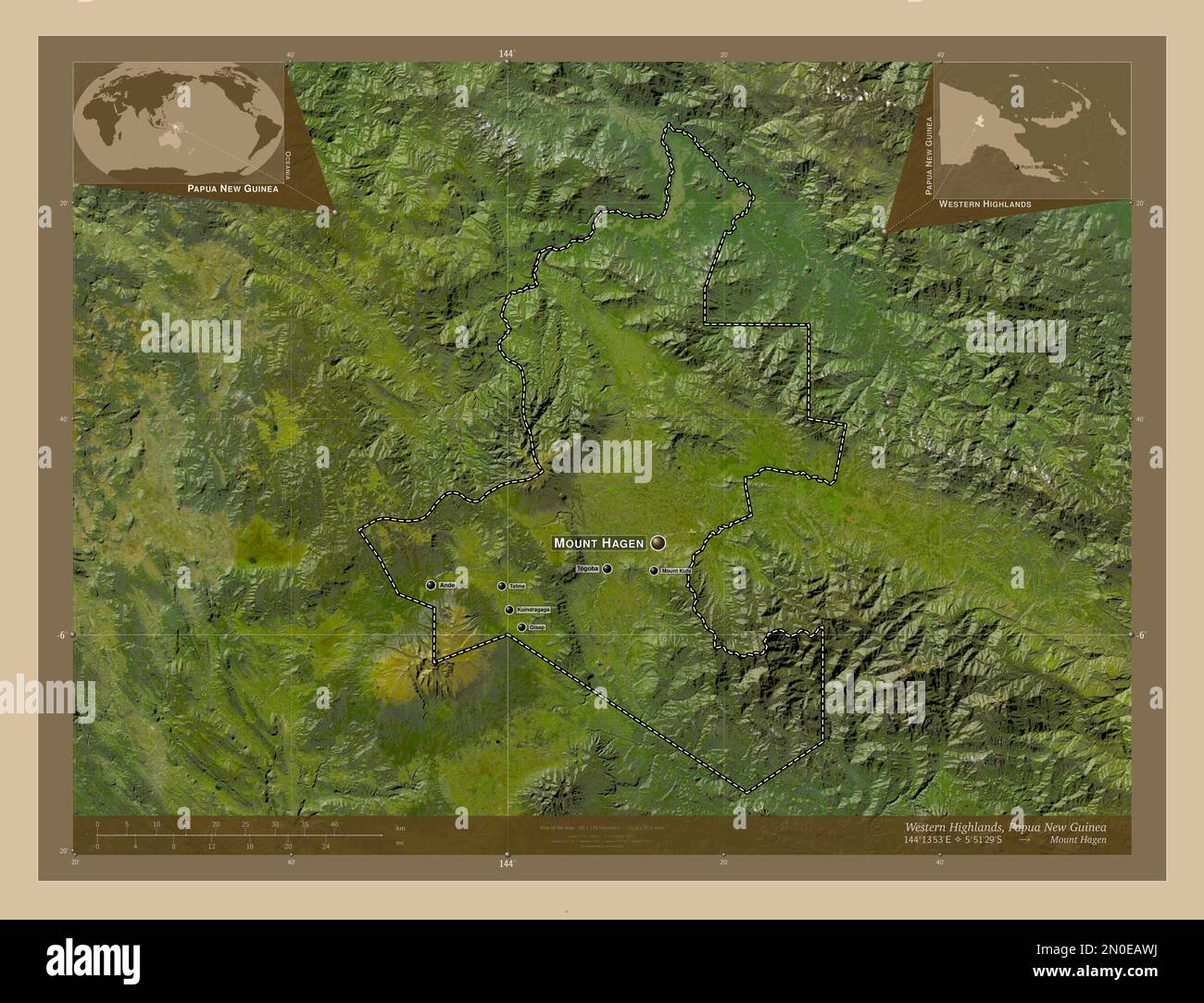 Western Highlands, province of Papua New Guinea. Low resolution ...