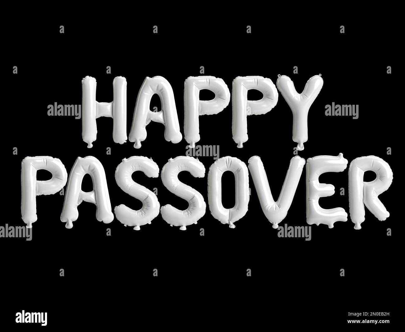 3d illustration of letter balloons about happy passover isolated on ...